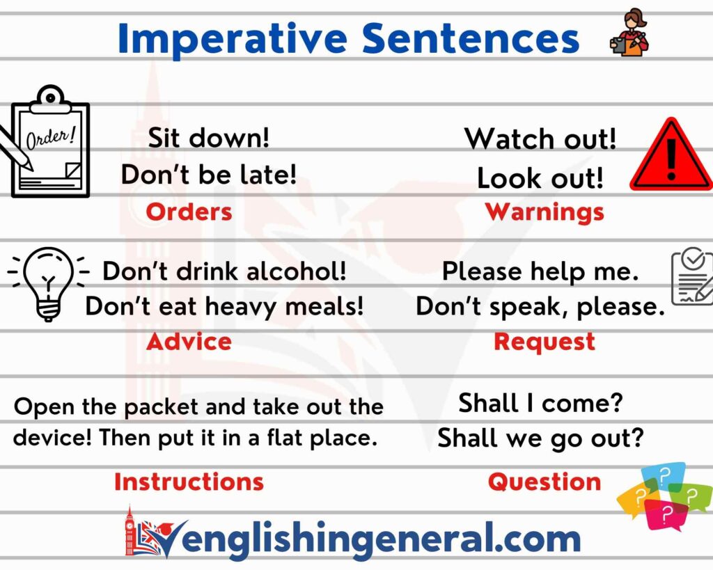 Imperative Sentence In English Grammar Lesson English In General